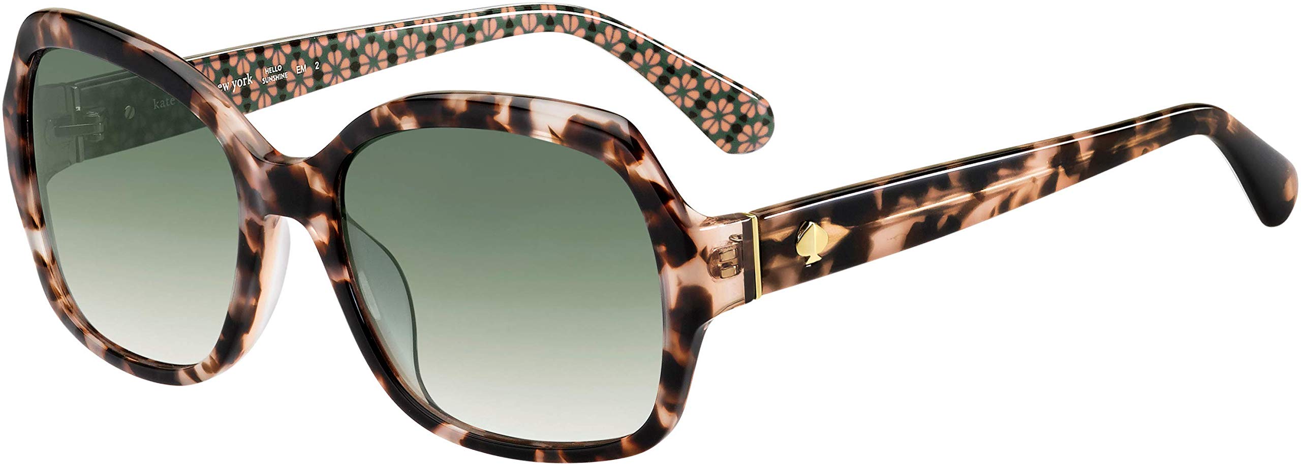 kate spade new york Amberlynn/S 0MAP/9K 57MM Havana Pattern Pink/Green Shaded Square Sunglasses for Women + BUNDLE with Designer iWear Eyewear Kit