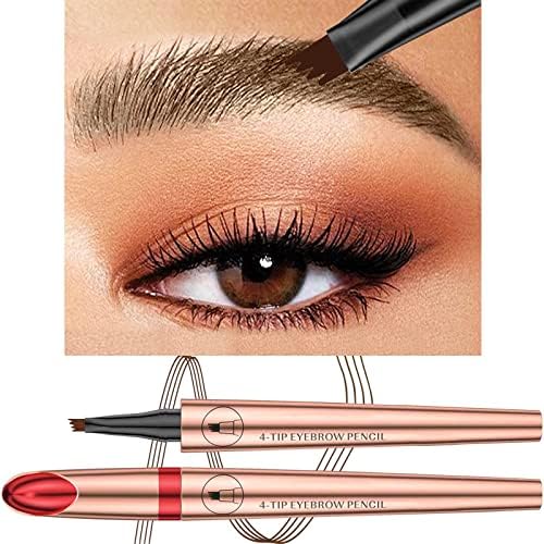 Eyebrow Pencil Eye Makeup Brow Pen with a Micro-Fork Tip Applicator Creates Lift Eyebrow Microblading Pen Eyebrow Tattoo Waterproof Long-Lasting Natural Eyebrow Hai (Light Brown # 01)