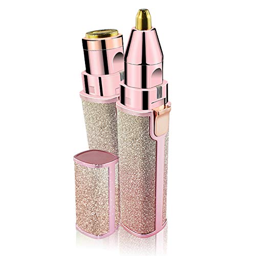 Eyebrow Trimmer Shaver for Ladies, Eyebrow Hair Removal Razor with Light,2 in 1 Rechargeable Facial Hair Remover with Replaceable Heads