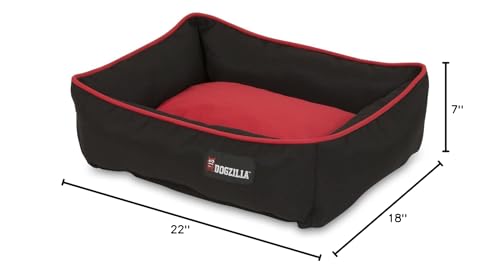 Dogzilla Rectangular Lounger, 22 X 18", Red/Black (80379)