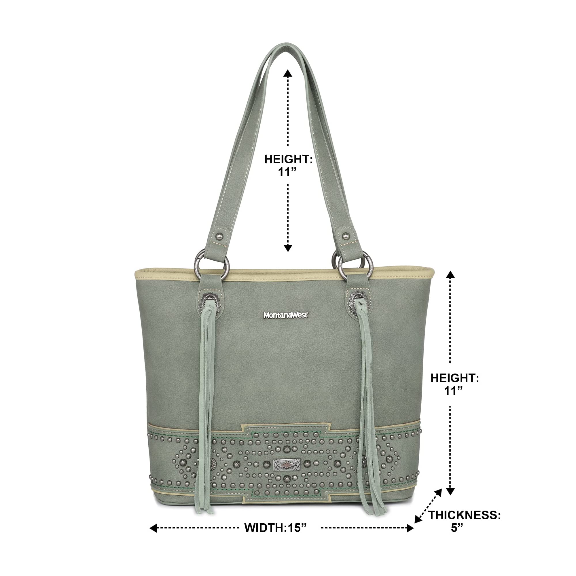 Fringe Purse Western Purses for Women Tote Bag Leather Bags Boho Shoulder Purse Hand Bags MW1113G-8317GN