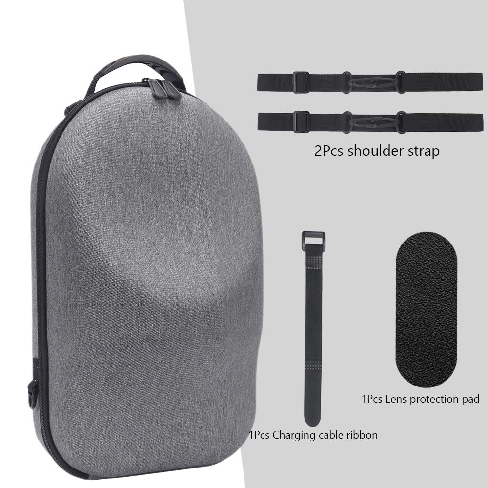 Esimen Fashion Hard Case for Oculus Rift S PC-Powered VR Gaming Headset and Controllers Accessories Travel Bag (Gray)