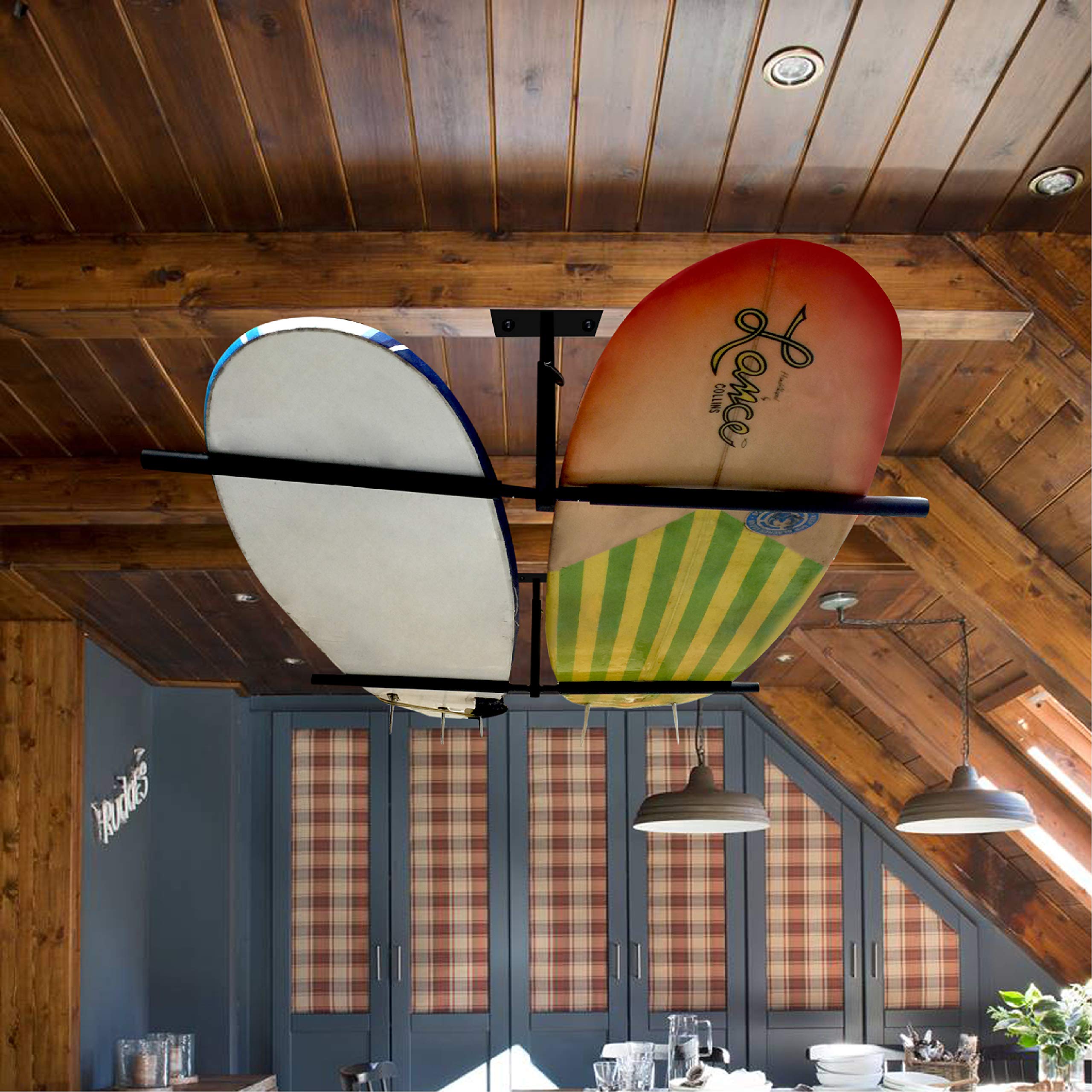 EasyGoProducts SUP, Paddle Board and Surfboard Overhead Garage Ceiling Mount - for Garage or Room-Paddle Board and Long