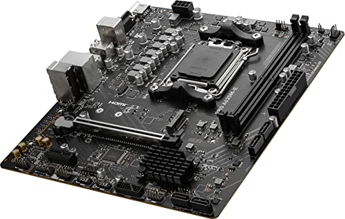 MSI PRO A620M-E ProSeries Motherboard (AMD AM5, DDR5, PCIe 4.0, SATA 6Gb/s, M.2, USB 3.2 Gen 1, Gbps LAN, DVI/HDMI, mATX)
