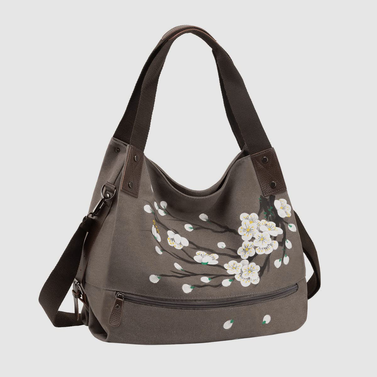 Eshow Women Canvas Hobo Handbags Canvas Purse Shoulder Bag Cross-Body Bag Messenger Bag Mom Bag for Women