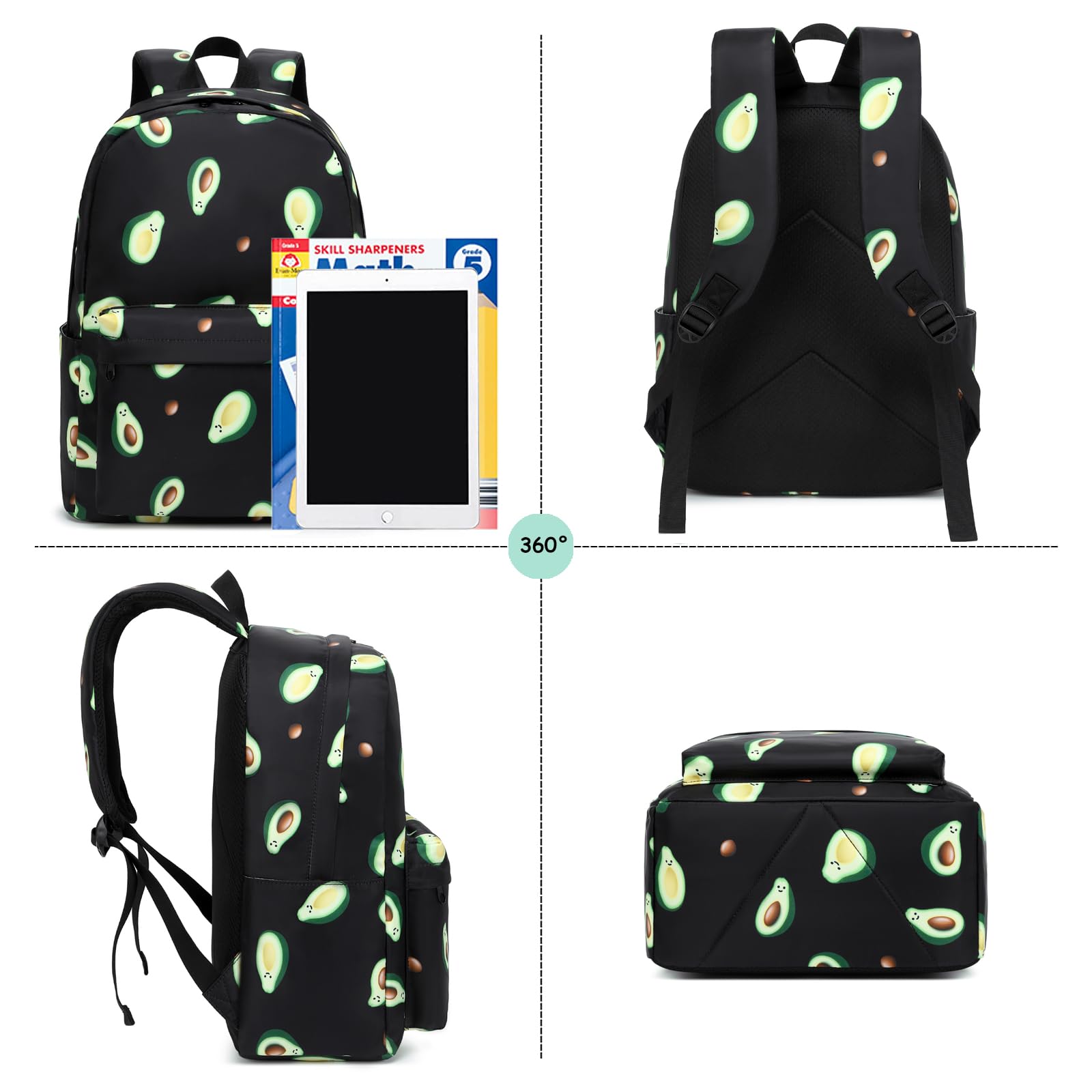 Fuyicat Mermaid School Backpack for Girls, Kids Teens Elementary Middle School Bag Women College Bookbag Laptop Backpacks