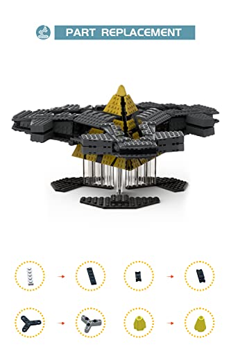 Ha'tak Starship Building Mode Toy,Interstellar SGCommand Ha'Tak Mothership Spaceship Building Set,Awesome Space Battleship Collectible Building Toy for Fans Adults(686Pcs)