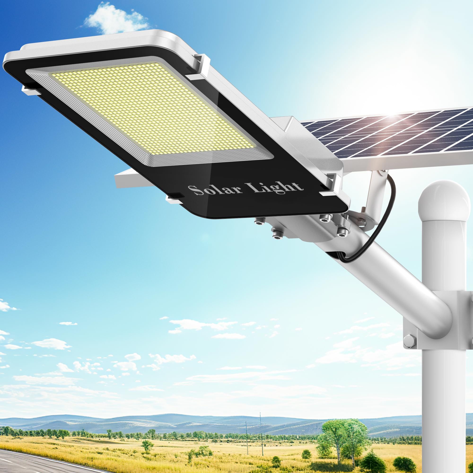OKPRO Solar Street Lights Outdoor - 2Pack and 5000W Bundle