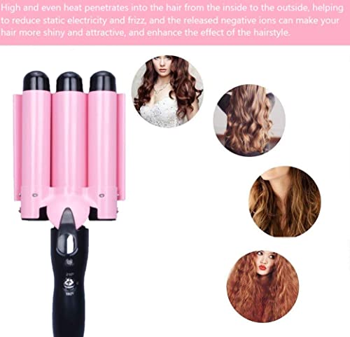 MODVICA 3 Jumbo Barrel Curling Iron Wand 32mm Hair Waver Temperature Adjustable Ceramic Big Waves Hair Crimper (1.25'')