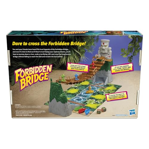 Hasbro Gaming Forbidden Bridge Game, Adventure Board Game, Fun Kids Game for Ages 7 and Up, Game for 2 to 4 Players