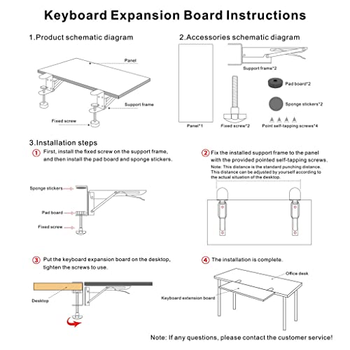 DLOETT Wooden Desk Extender Design Large Space Foldable Structure Clamp- on Keyboard Tray Elbow Arm Support for Desk