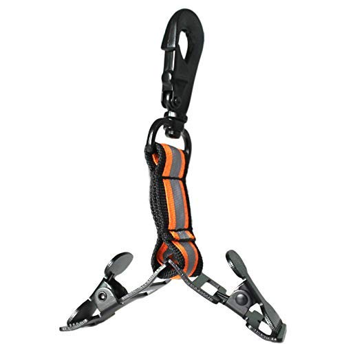 Firefighter Glove Strap | Glove Holder with Glove Leash Swivel Snap Hook,Reflective Hi-Vis Lime for Quick Access All Style Find in Melo Tough (Alligator Clip 2 head-Orange)…