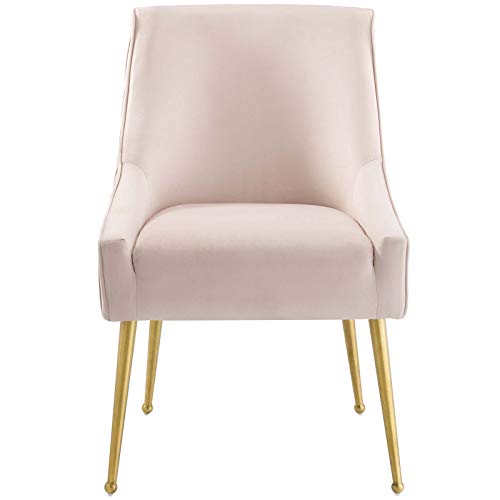 Modway Discern Pleated Back Upholstered Performance Velvet Dining Chair, Pink
