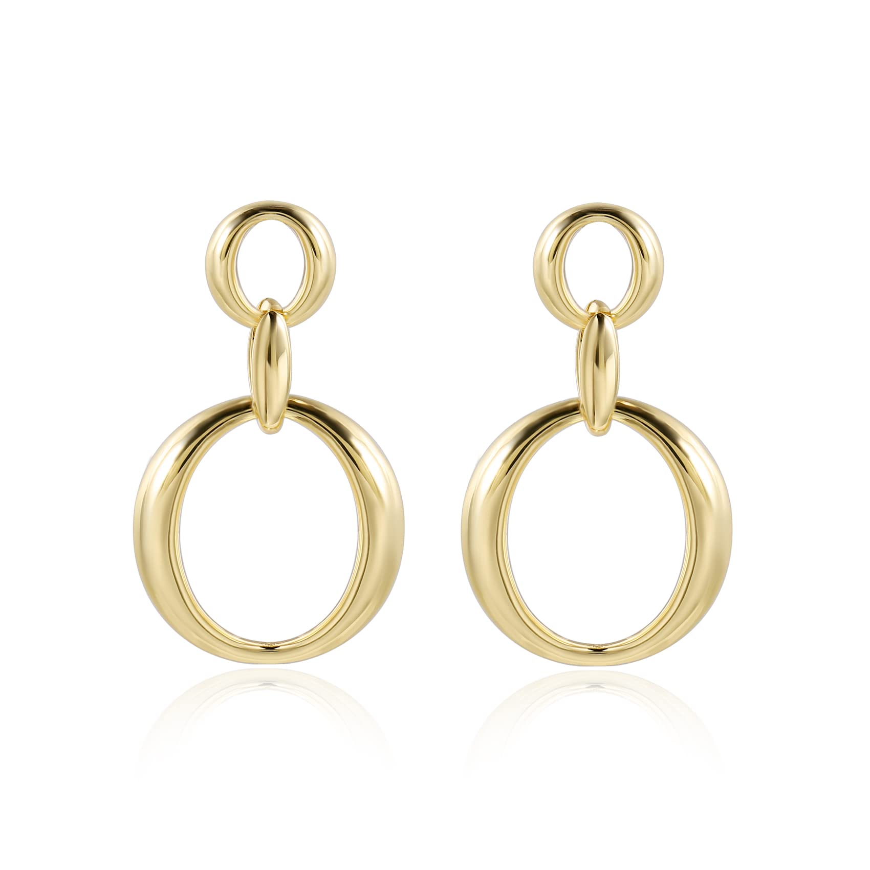 Gold Dangle Earrings Statement 14K Gold Plated Drop Earrings For Women