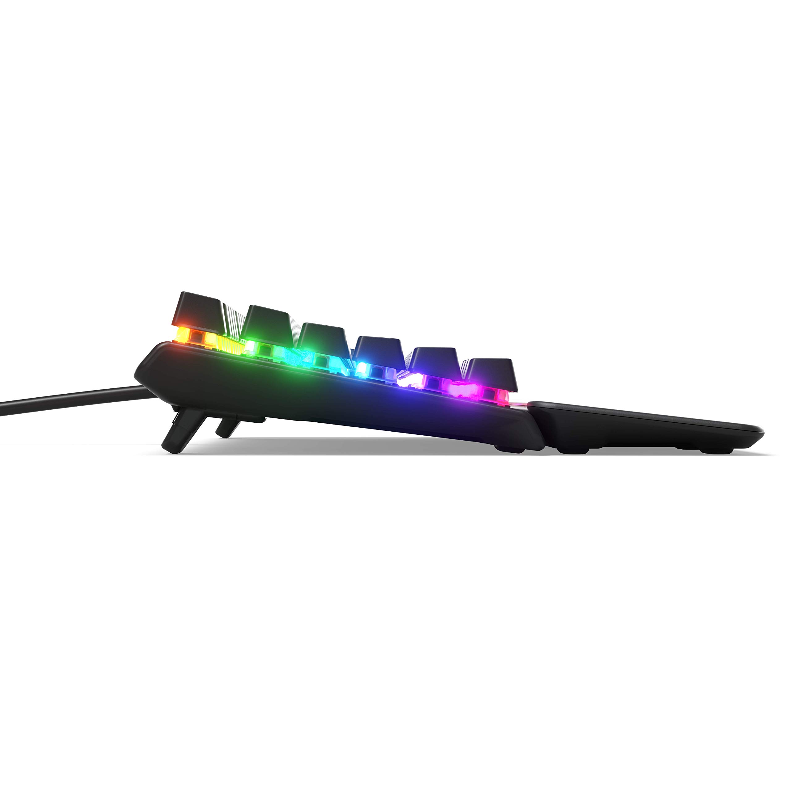 SteelSeries USB Apex 5 Hybrid Mechanical Gaming Keyboard – Per-Key RGB Illumination – Aircraft Grade Aluminum Alloy Frame – OLED Smart Display (Hybrid Blue Switch)