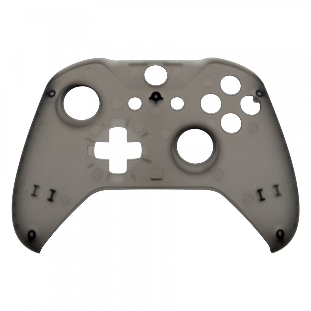eXtremeRate Foggy Clear Black Faceplate Cover for Xbox One Wireless Controller (Model 1708), Custom Replacement Front Housing Shell for Xbox One S & Xbox One X Controller - Controller NOT Included
