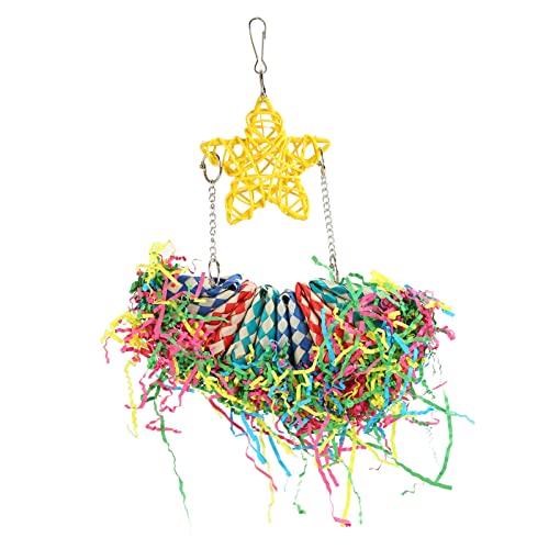 Parrot Shredding Toy Bird Foraging Wall Toy Chewing Toys Colorful Boredom Relief Decorative Bird Foraging Chewing Toy for Lovebird Budgie Hamster
