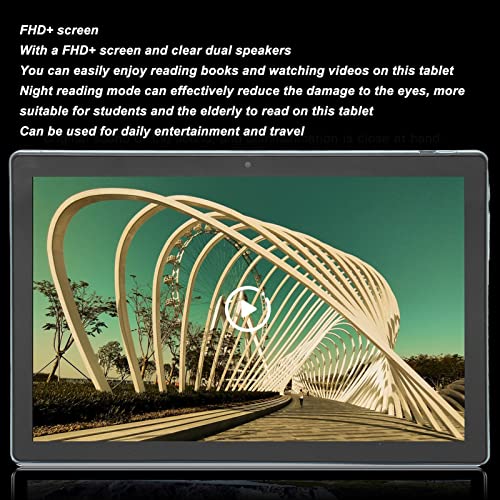 FECAMOS 5G WiFi Tablet, Octa Core CPU 128GB Expandable 10.1 Inch Tablet Dual SIM Dual Standby for Entertainment (Blue)