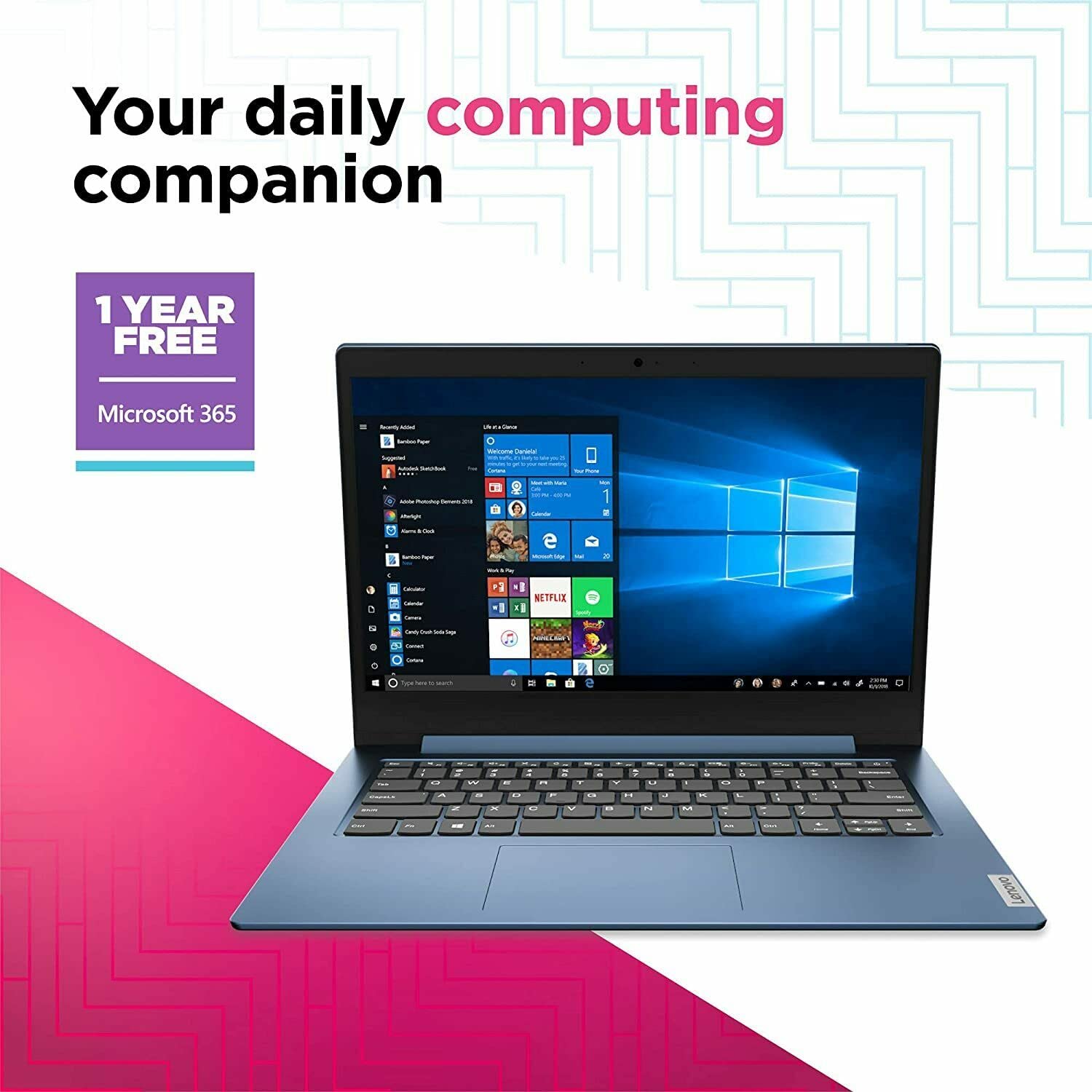 Lenovo IdeaPad 14" Light Laptop, Intel Celeron N4020 Up to 2.8Ghz, 4GB DDR4 RAM, 64GB eMMC SSD, Intel UHD Graphics 600, 8hours Battery Life, Bluetooth, Wi-Fi 5, Windows 10S w/3in1 Accessories