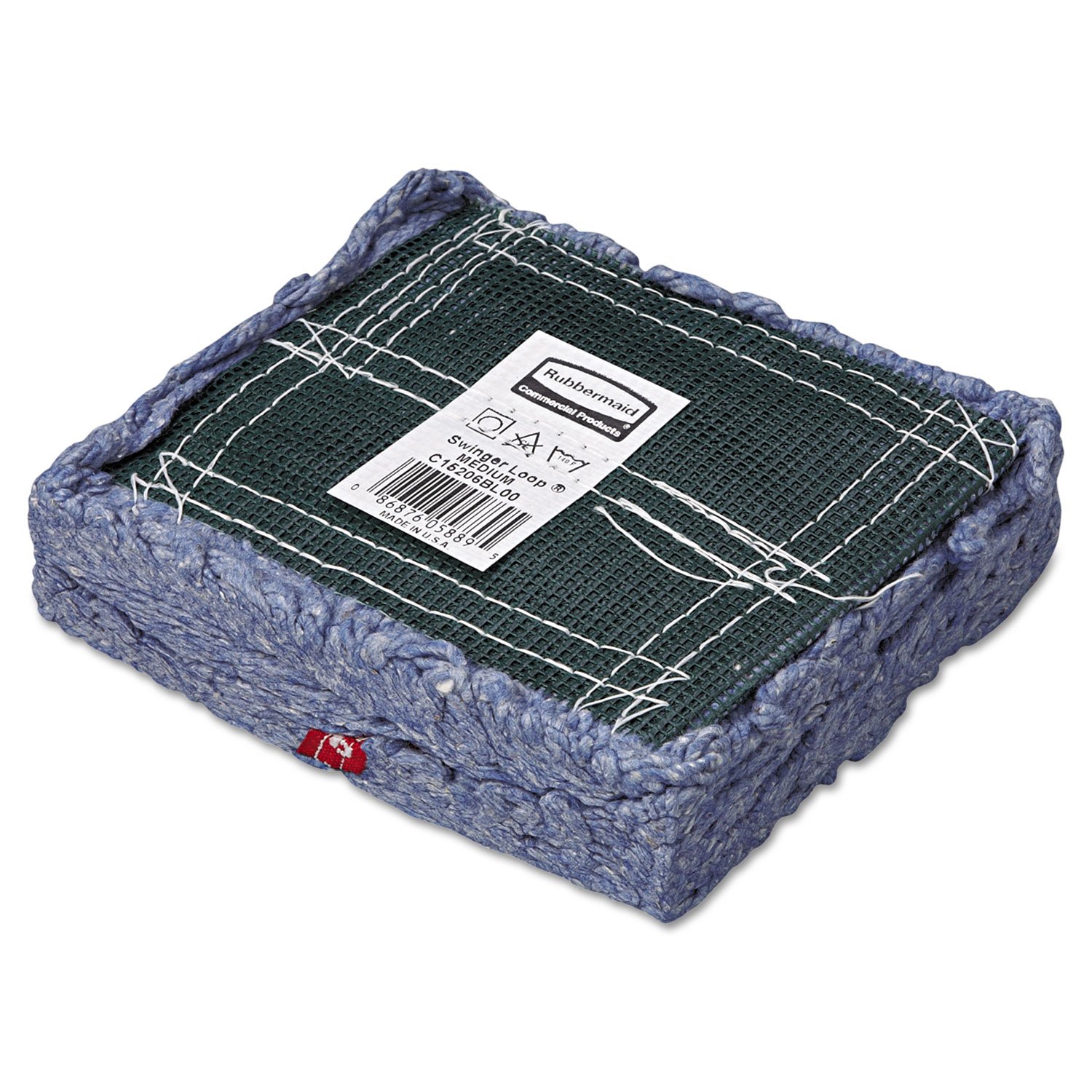 Rubbermaid Commercial C152BLU Swinger Loop Wet Mop Head, Medium, Cotton/Synthetic, Blue, 6/Carton