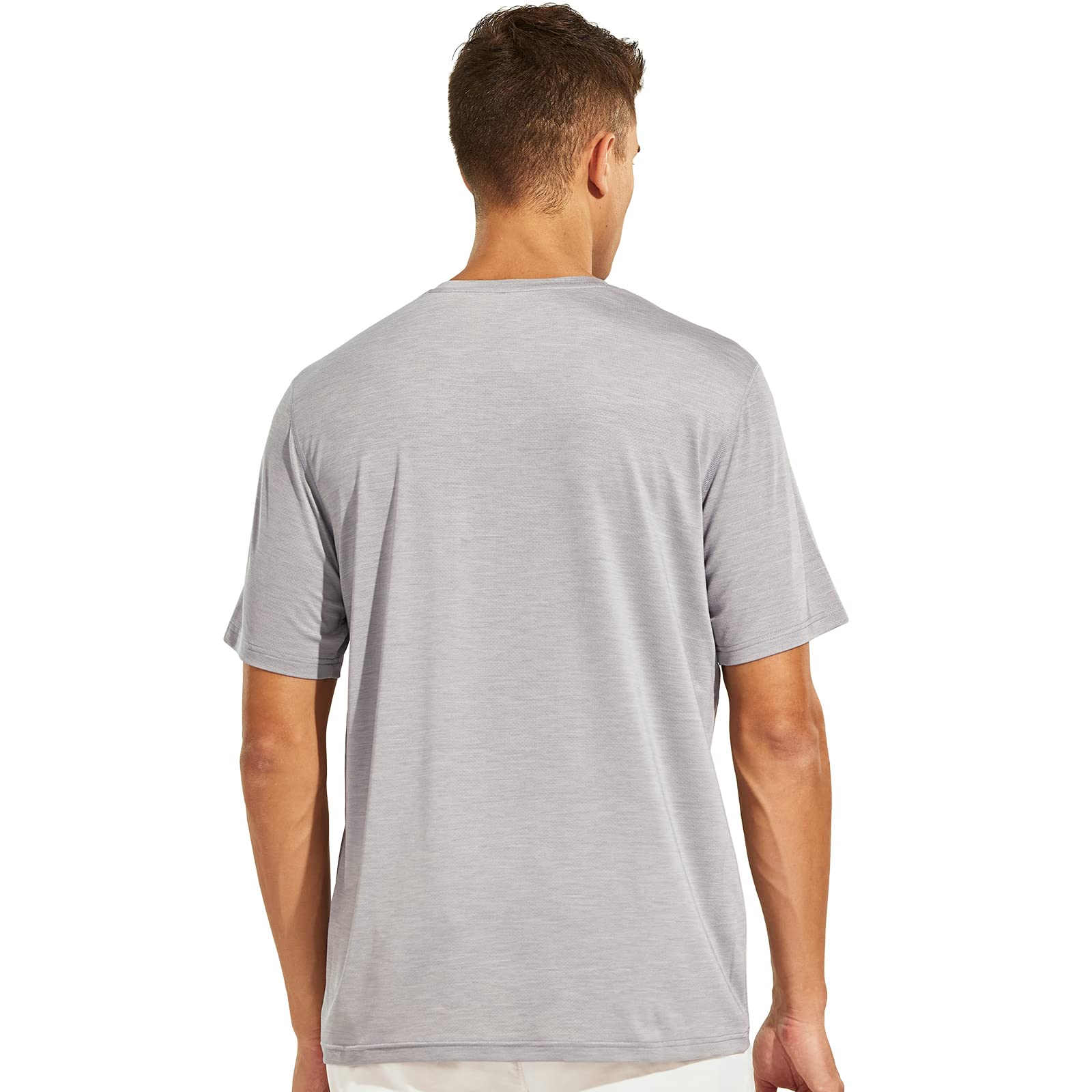 Haimont Mens Lightweight T Shirts with Pocket, Athletic Running Gym Workout Quick Dry Short Sleeve Crew Neck Tees, X-Large A-Grey