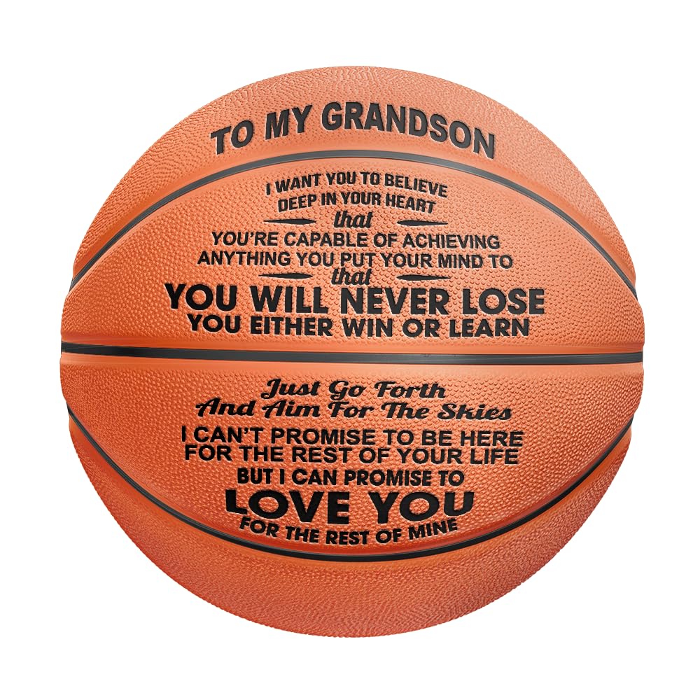 Fathers Day Birthday Gifts For Men, Kids, Engraved 29.5" Basketball Size 7, Graduation Gifts For Son, Grandson From Dad, Mom, Grandparents, Gifts For Teen Boys, Mens Gifts Unique, Gifts For Young Men