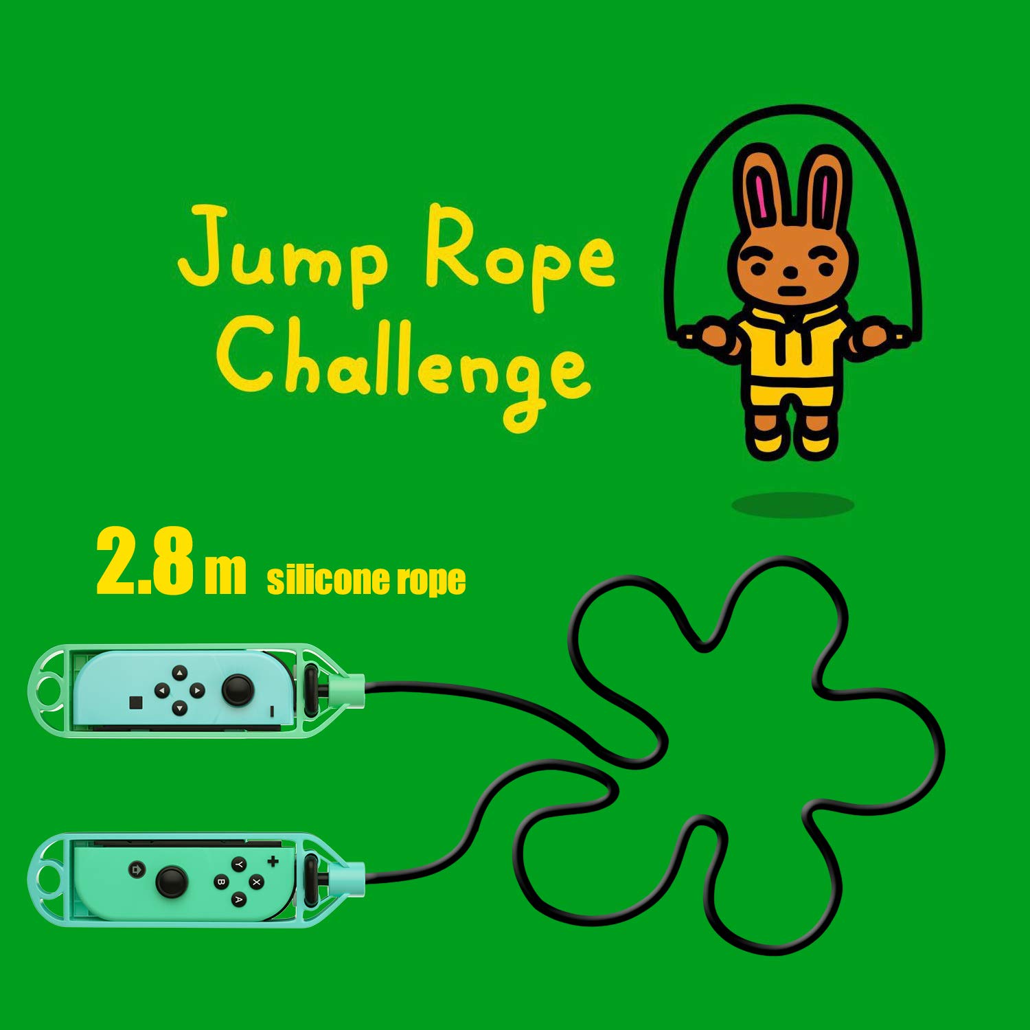 ECHZOVE Jump Rope Compatible with Nintendo Switch Jump Rope Challenge, Adjustable Skipping Rope for Switch Joy-Con - Animal Crossing New Horizons Theme (9.19ft)