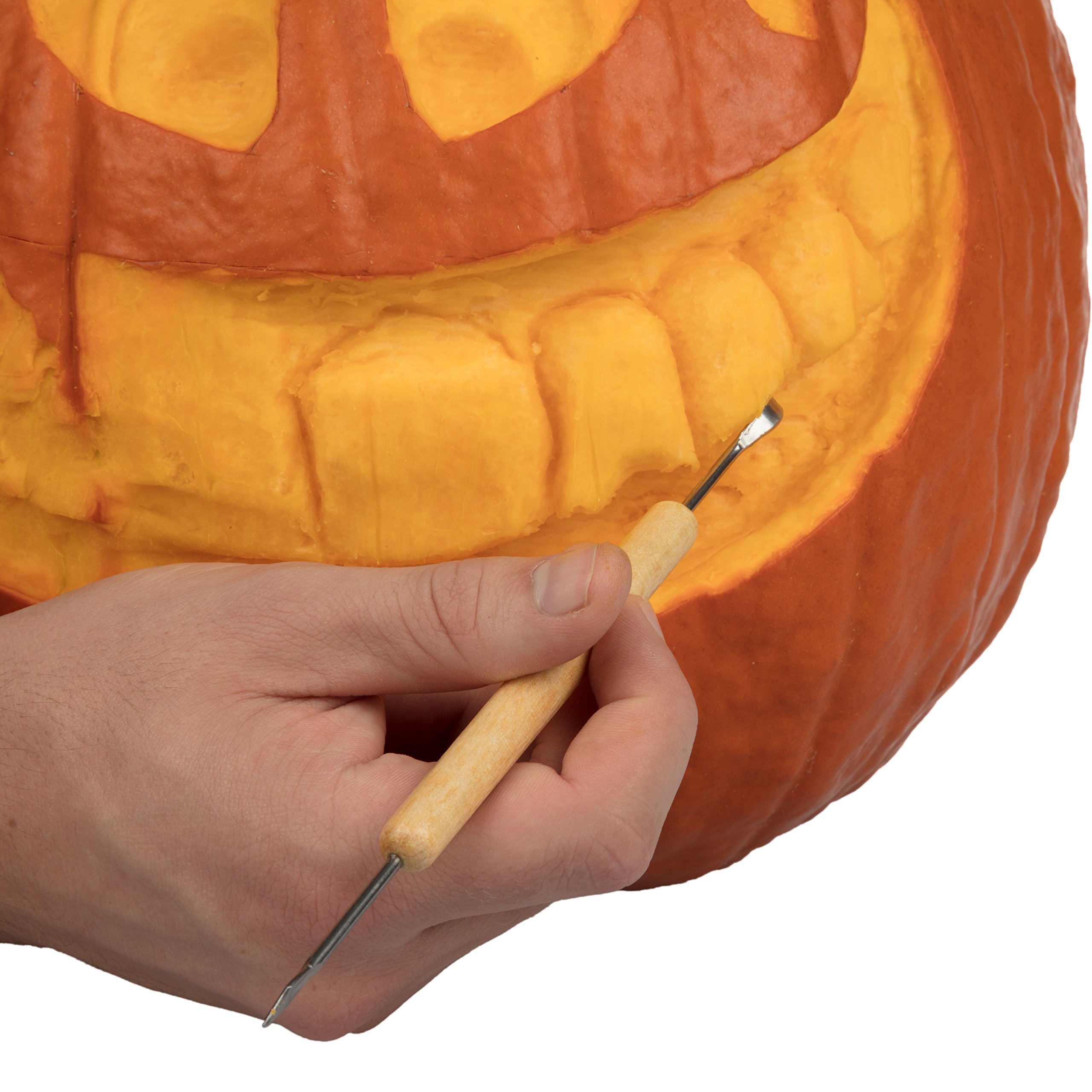 Pumpkin Carving Kit (21 Tool Set) w 11 Double Sided Pieces - Halloween Professional Sculpting, Cutting and Carving Knife Supplies for Fall Jack-O-Lanterns, Pumpkins, Decorations for Kids and Adults