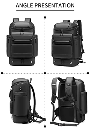 NASKVOWT Men travel backpack, gym backpack with shoe compartment, travel bag with shoe compartment, travel backpack carry on with USB charging port, camping, outdoors trekking backpack