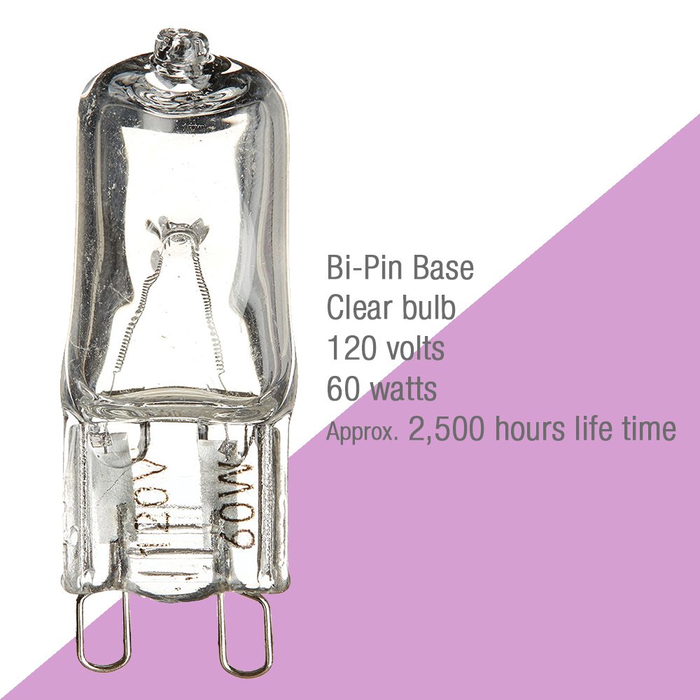 ETOPLIGHTING G9-120V-60W-4P 60W 120V T4 JD Type Halogen Clear G9 Bi-Pin Double Loop Base Light Lamp Bulbs (Pack of 4)