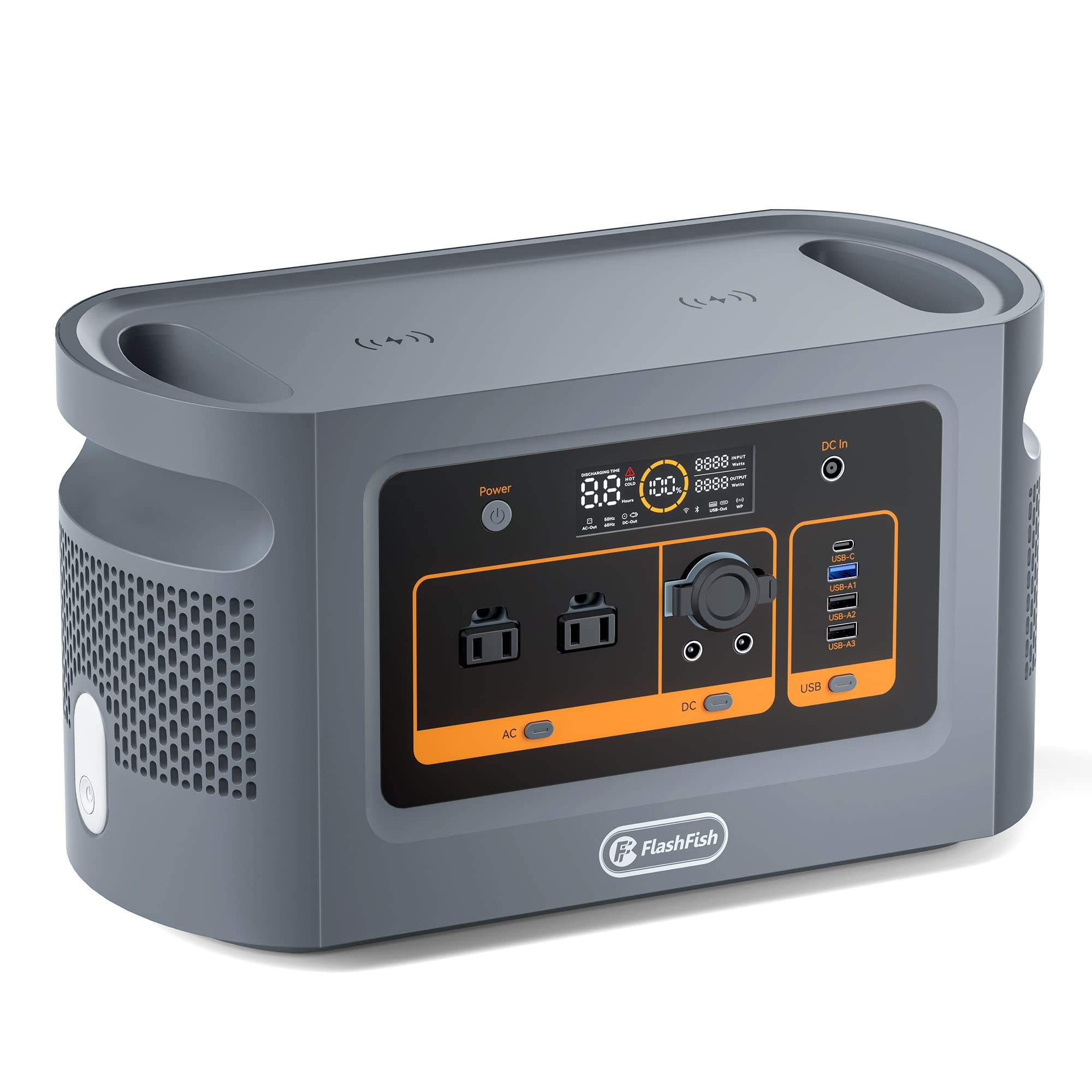 FF FLASHFISH Portable Power Station, 1008Wh/315000mAh LiFePO4 Battery Pack, UPS Solar Generator With 1200W (Peak 2000W) AC Outputs, 100W USB-C, Backup Power CPAP Battery For Camping Home Blackout