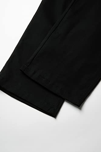 THWEI Mens Casual Cargo Pants Cotton Jogger Sweatpants Elastic Waist Trousers Black S