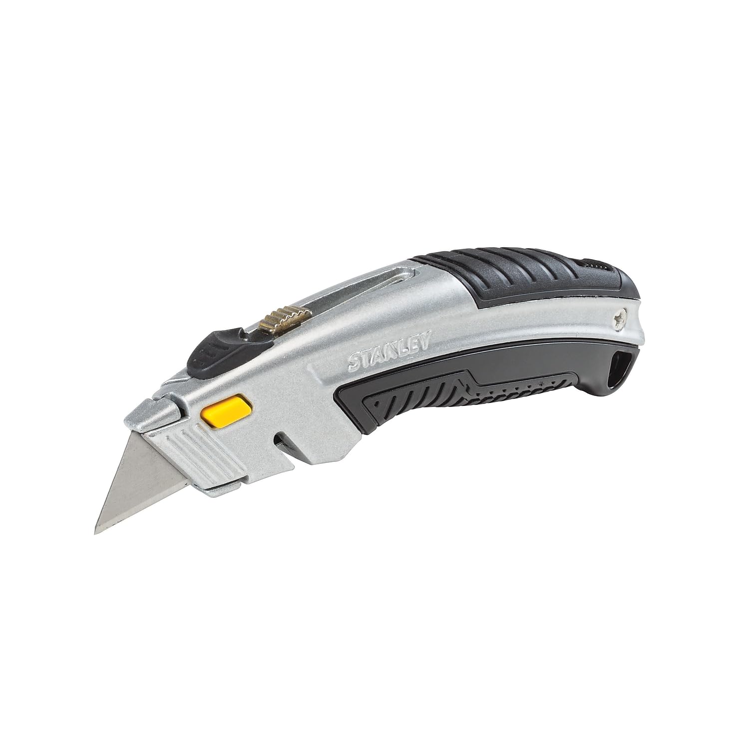 Stanley 10788 Curved Quick-Change Utility Knife, Stainless Steel Retractable Blade, 3 Blades