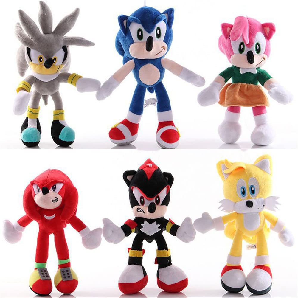 HEARTAI Sonic Plush Figure Doll Plush 11" Sonic Toy 6（PCS） Set…