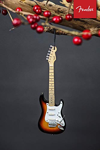 FanMerch 6" Collectible Sunburst Fender Stratocaster Guitar - Miniature Guitar Replica