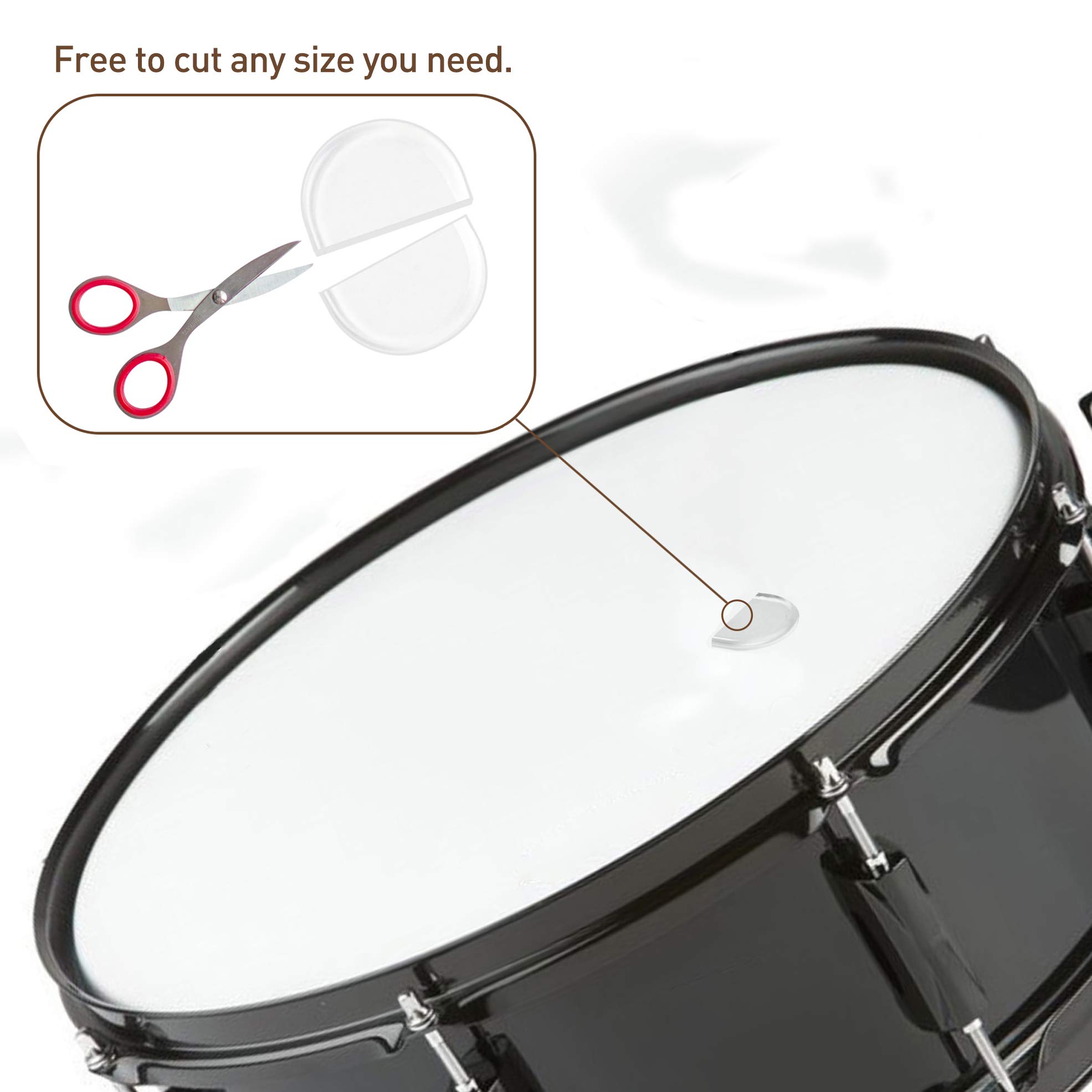 Drum Gel, 44pcs Clear Drum Dampeners for Snare Drum, Silicone Silencers, Mute, Muffler Dampening Gel Pads, Drum Damper for Snare Tom Drum Cymbals