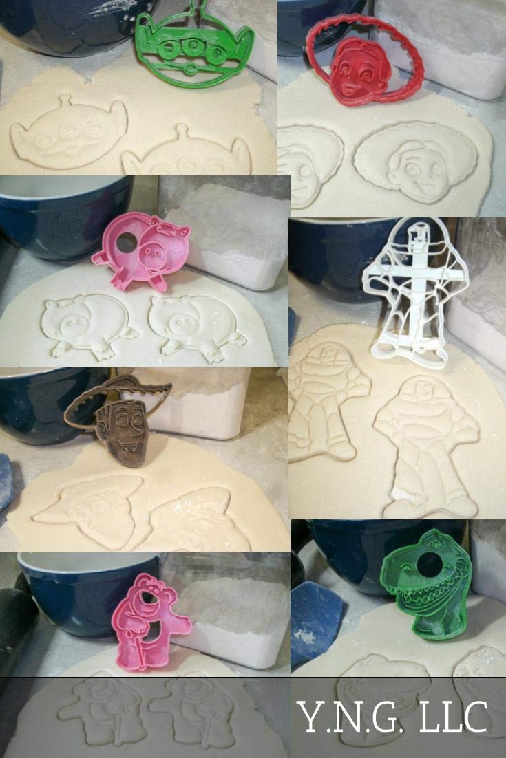 INSPIRED BY TOY STORY THEME CHARACTERS BUZZ WOODY JESSIE SET OF 7 COOKIE CUTTERS MADE IN USA PR1003