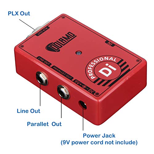 Electric Guitar Professional Effect Pedal True Bypass Active DI Box - DC 9V Regular Adapter with XLR Out Line in Line Out Parallel Out