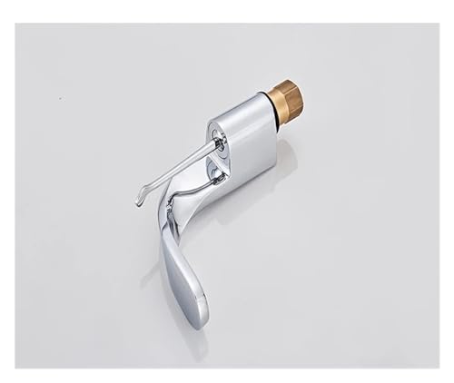 MIYANXI Bathroom Basin Sink Mixer Tap Deck Mount Gold Bath Faucet Black Hot Cold Soild Brass Crane,Kitchen Sink Faucet, Silver, WJ5501