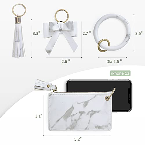 ECOSUSI Wristlet Keychain Key Ring Wallet Bracelets Card Holder Purse with Tassel