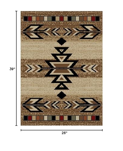 Rustic Lodge, Southwestern 2x3 Area Rug, 26"x39" Multi 7611