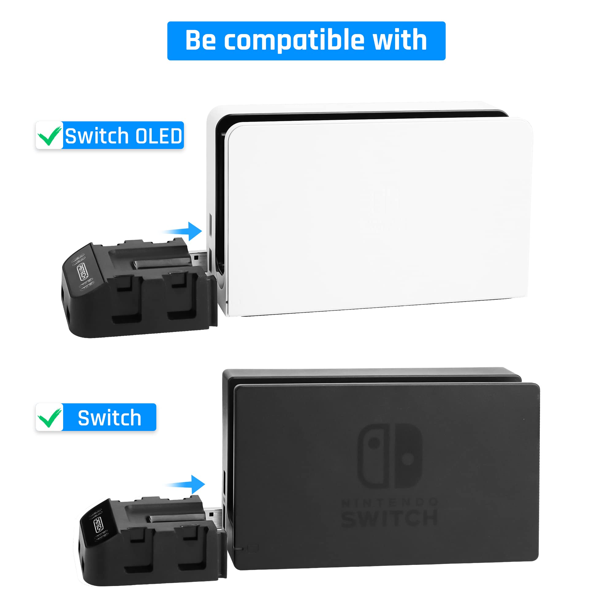 FANPL Switch Controller Joycons Charging Stand Dock for Nintendo Switch & OLED with 13 Game Card Boxes Storage - LED indicator light & 2 USB 2.0 Plug
