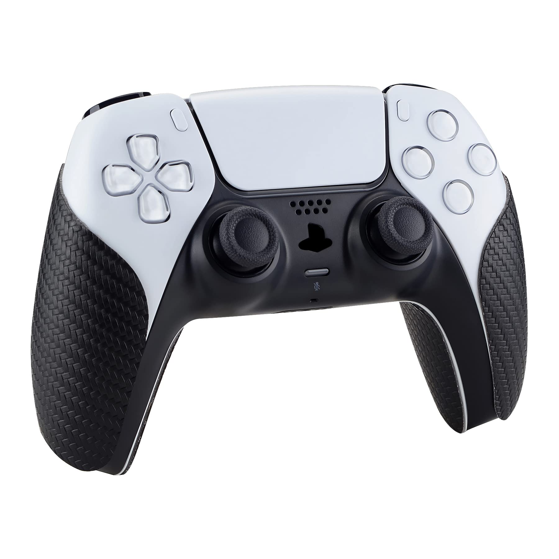 eXtremeRate PlayVital Anti-Skid Sweat-Absorbent Controller Grip for ps5 Controller, Professional Textured Soft Rubber Pads Handle Grips for ps5 Controller - Carbon Fiber