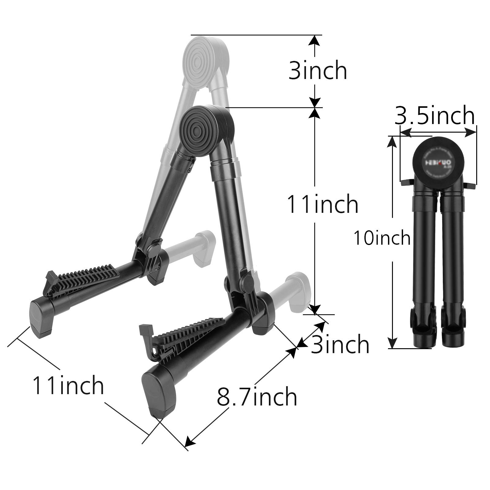 Eison Folding Guitar Stand,Lightweight Adjustable Floor Guitar Holder with 8 Guitar Picks,Portable A Frame Aluminium Music Stand for Acoustic Electric Guitars, Bass, Violin, Ukulele, Mandolin,Banjo