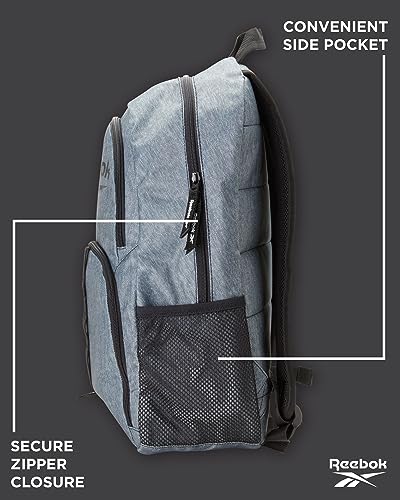 Reebok Backpack - Santa Fe Sports Gym Bag - Lightweight Carry On Weekend Overnight Luggage - Casual Daypack for Travel, Beach, Size onesize, Heather Grey