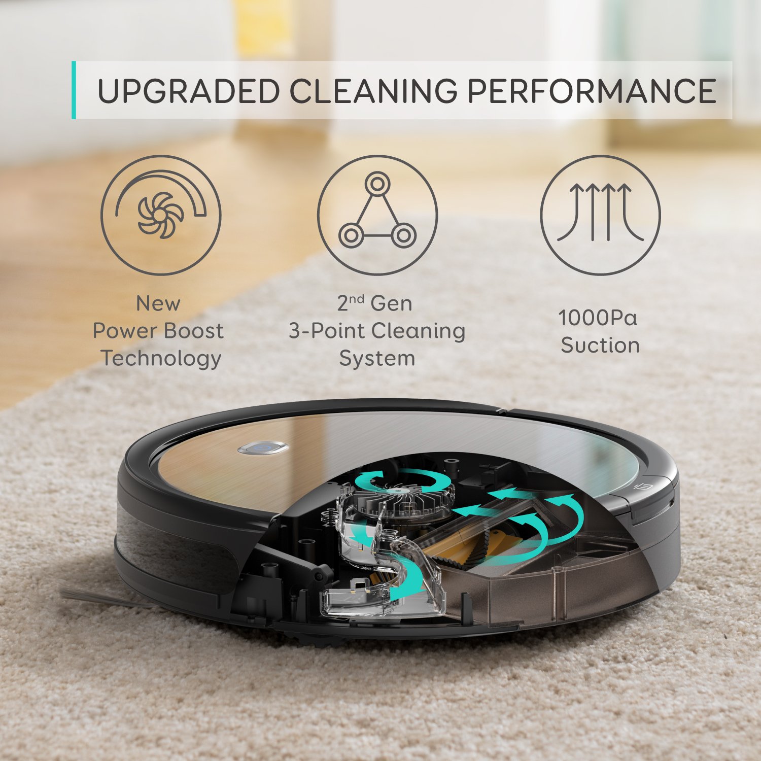 eufy [BoostIQ] RoboVac 11+ (2nd Gen: Upgraded Bumper and Suction Inlet) High Suction, Self-Charging Robotic Vacuum Cleaner, Filter for Pet Fur, Cleans Hard Floors to Medium-Pile Carpets