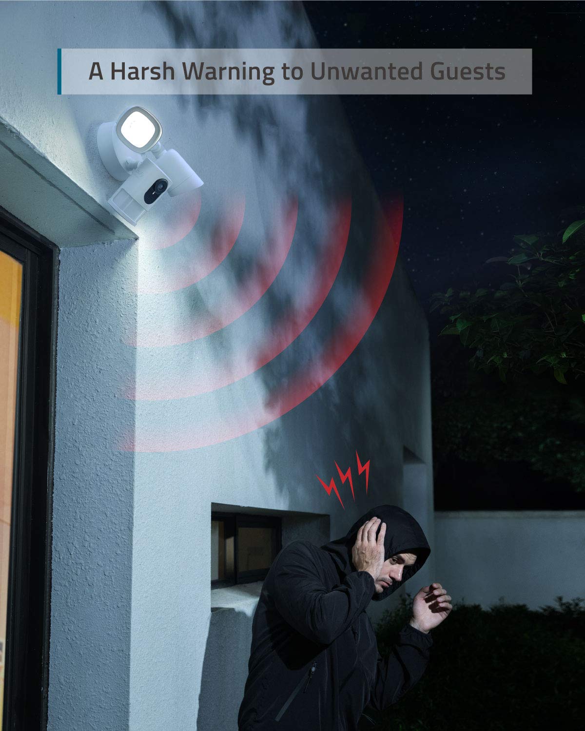 eufy Security Floodlight Camera, 1080p, No Monthly Fees, 2500 Lumens, Weatherproof, Built-in AI, 2021, Non-Stop Power (Existing Outdoor Wiring and Weatherproof Junction Box Required)