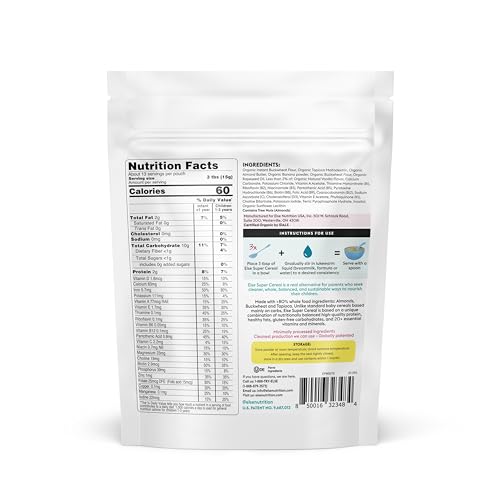 Else Nutrition Baby Cereal Stage 1 for 6 months+, High Iron, Plant Protein, Organic, Whole foods, Vitamins and Minerals (Banana-High Iron, 1 Pack)