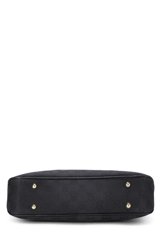 Gucci, Pre-Loved Black Original GG Canvas Bamboo Shoulder Bag, Black