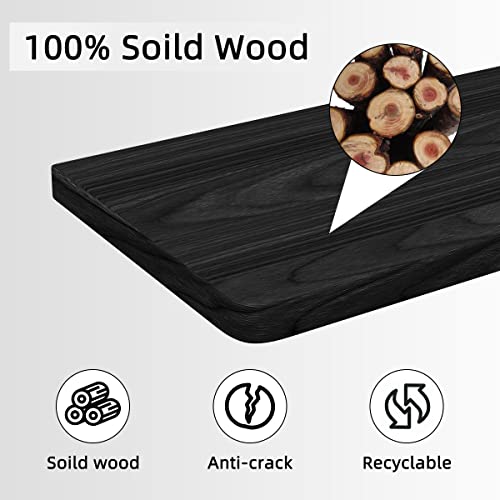 MOLYHOM Wood Floating Corner Shelves, Wall Shelves for Bedroom, 4 Sets of Wall Mounted Shelf